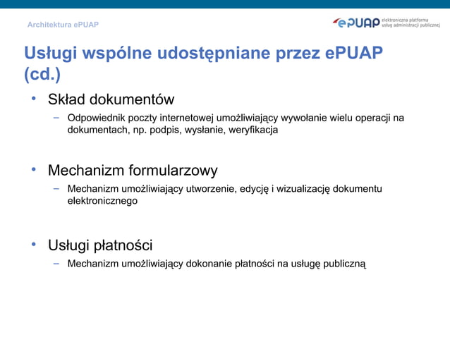 ePUAP: Prezentacja Architektury | PPT