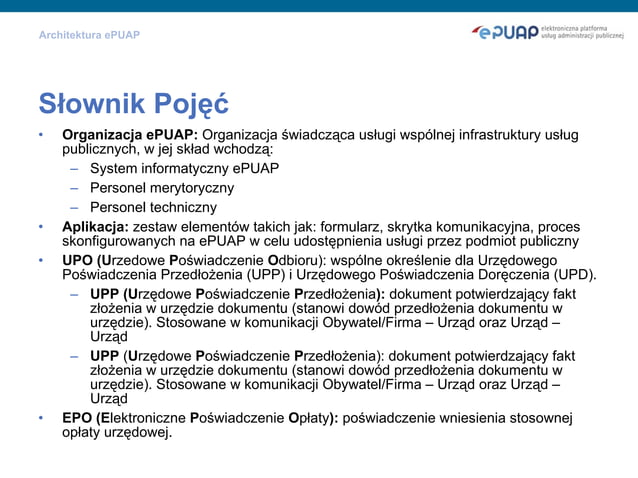 ePUAP: Prezentacja Architektury | PPT