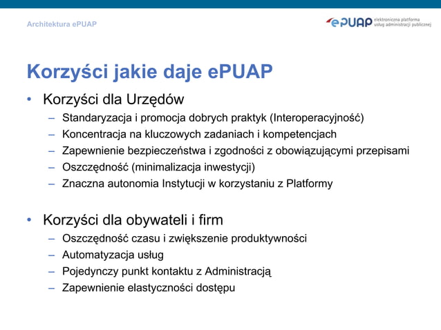 ePUAP: Prezentacja Architektury | PPT