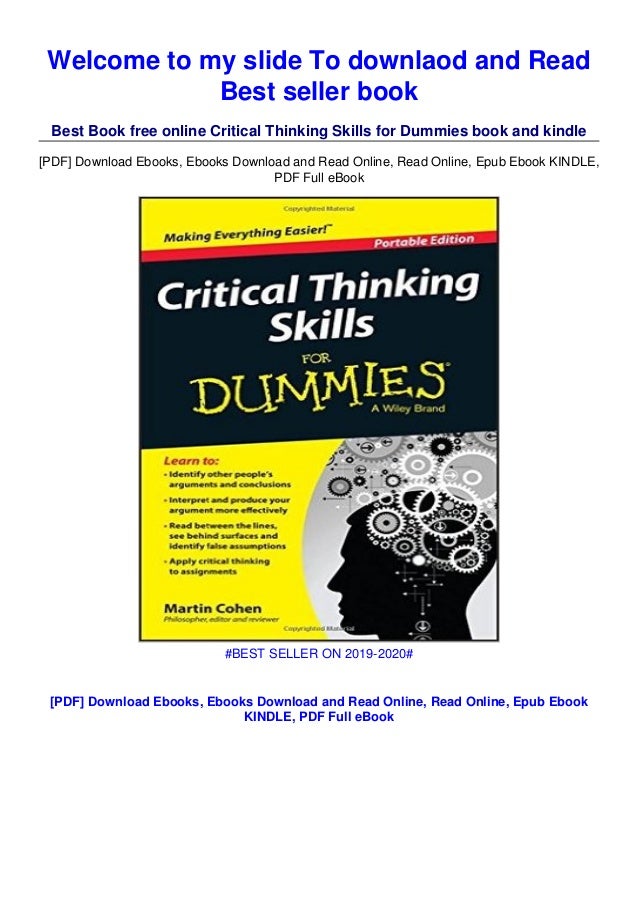 EPUB$Critical Thinking Skills for DummiesinformatE-PUB