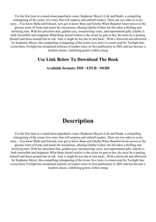 EPUB Life and Death: Twilight Reimagined (The Twilight Saga) BY ...