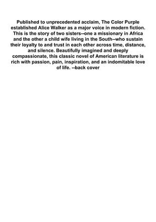 ( ePub ) The Color Purple | PDF