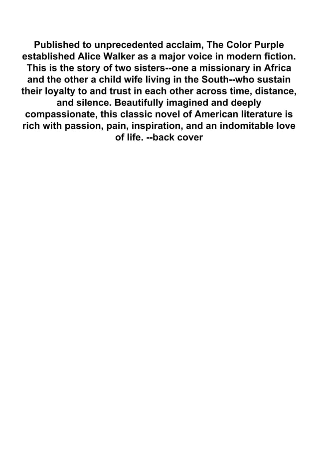 ( ePub ) The Color Purple | PDF