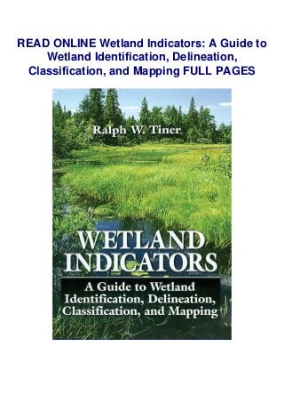 ( ePub ) Wetland Indicators: A Guide to Wetland Identification ...