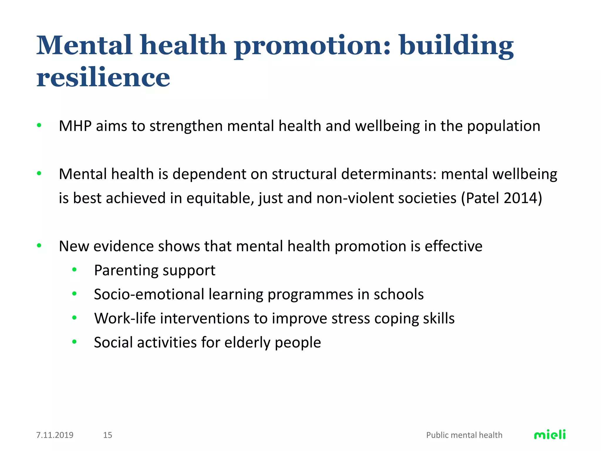 Mental health promotion across the lifespan | PPTX