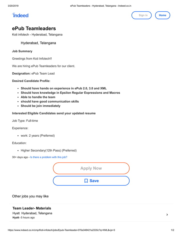 E pub teamleaders hyderabad, telangana - indeed.co.in