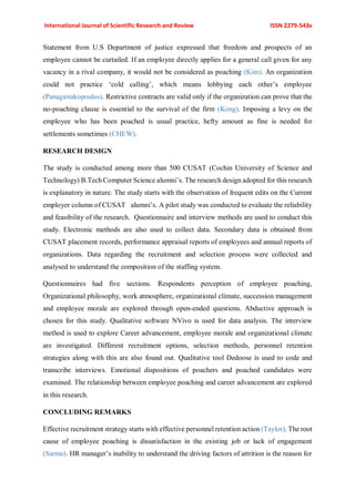 Employee Poaching and Career Advancement: A Study on CUSAT Alumni’s | PDF