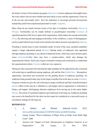Employee Poaching and Career Advancement: A Study on CUSAT Alumni’s | PDF