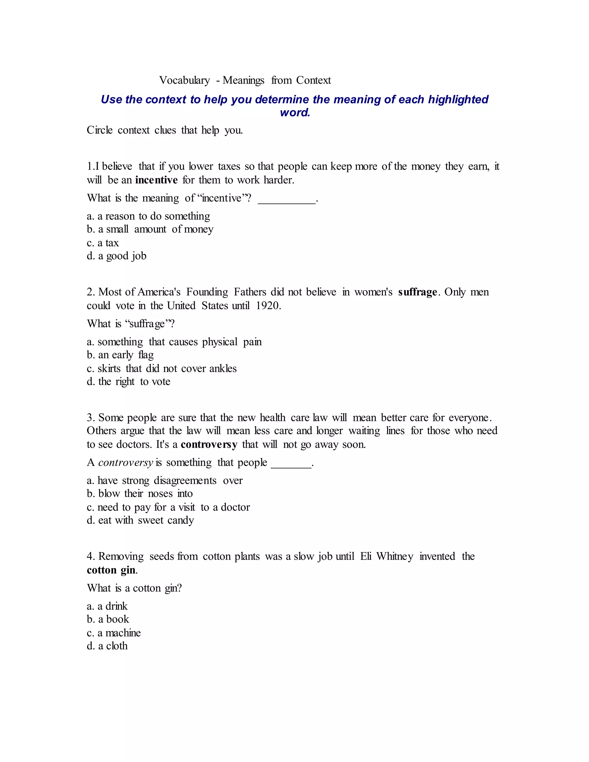 Context clues practice 1 | DOCX