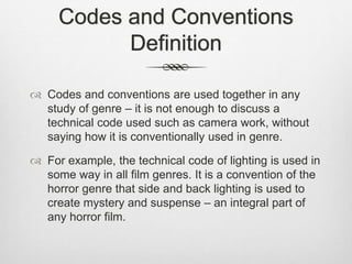 EQ1 - Codes and Conventions | PPTX | Soundtracks, TV and Showtunes | Music