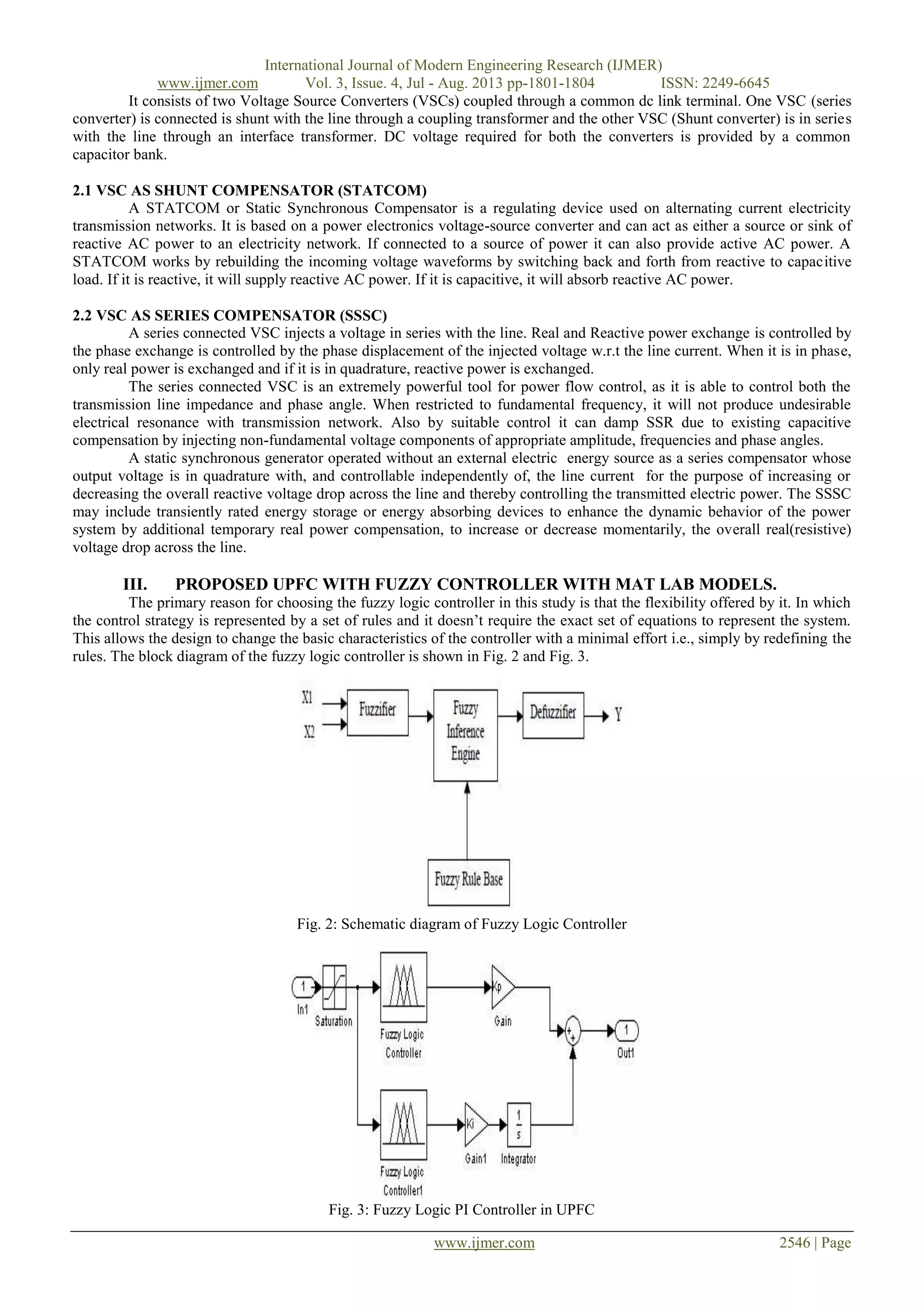 Static Sustenance of Power System Stability Using FLC Based UPFC in SMIB Power System | PDF ...