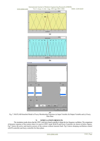 Static Sustenance of Power System Stability Using FLC Based UPFC in SMIB Power System | PDF ...