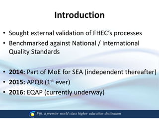EQAP Presentation - Referencing the PQAF to FHEC QAF | PPTX