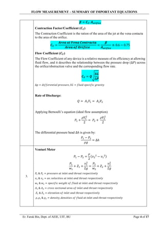 Eqautions_1_Industrial Instrumentation - Flow Measurement Important ...