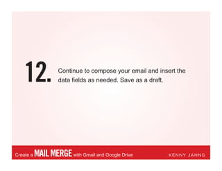 How to Mail Merge using Gmail, Google Apps and Google Docs / Drive | PDF