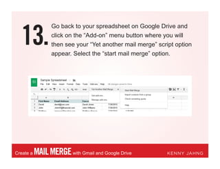 How to Mail Merge using Gmail, Google Apps and Google Docs / Drive | PDF