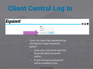 EQ Generic Training 2 Client Central Basics I | PPT