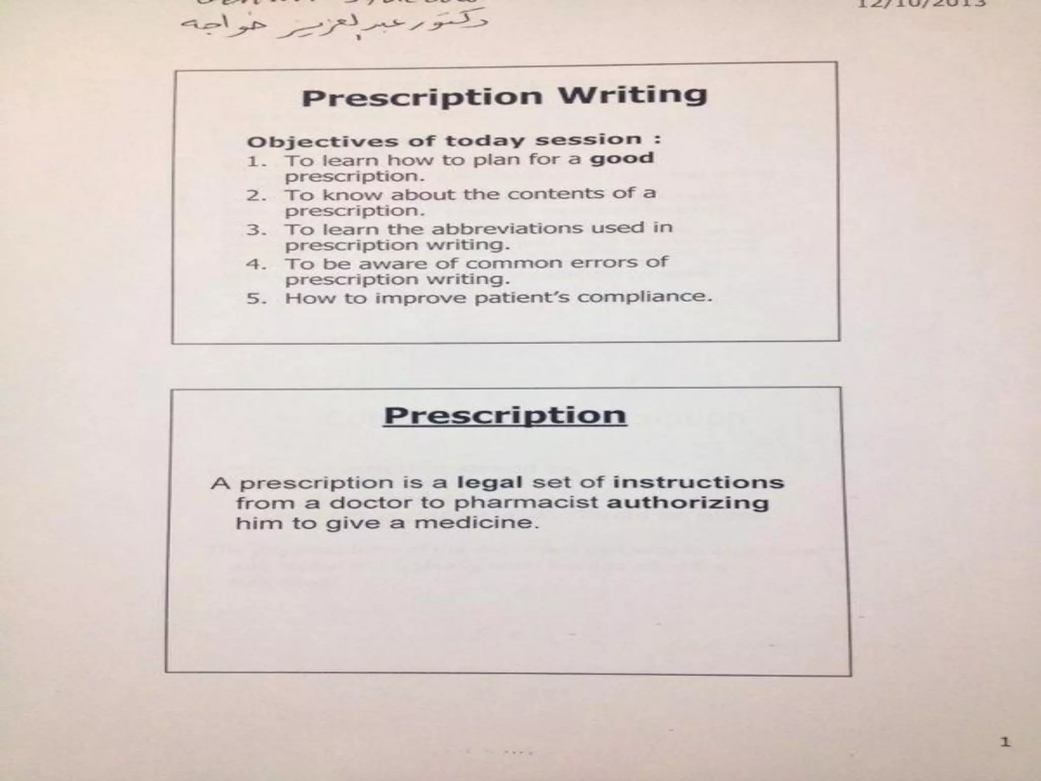 8. Prescription Writing | PDF