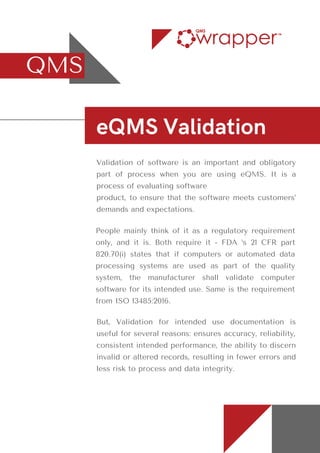 eQMS validation | PDF