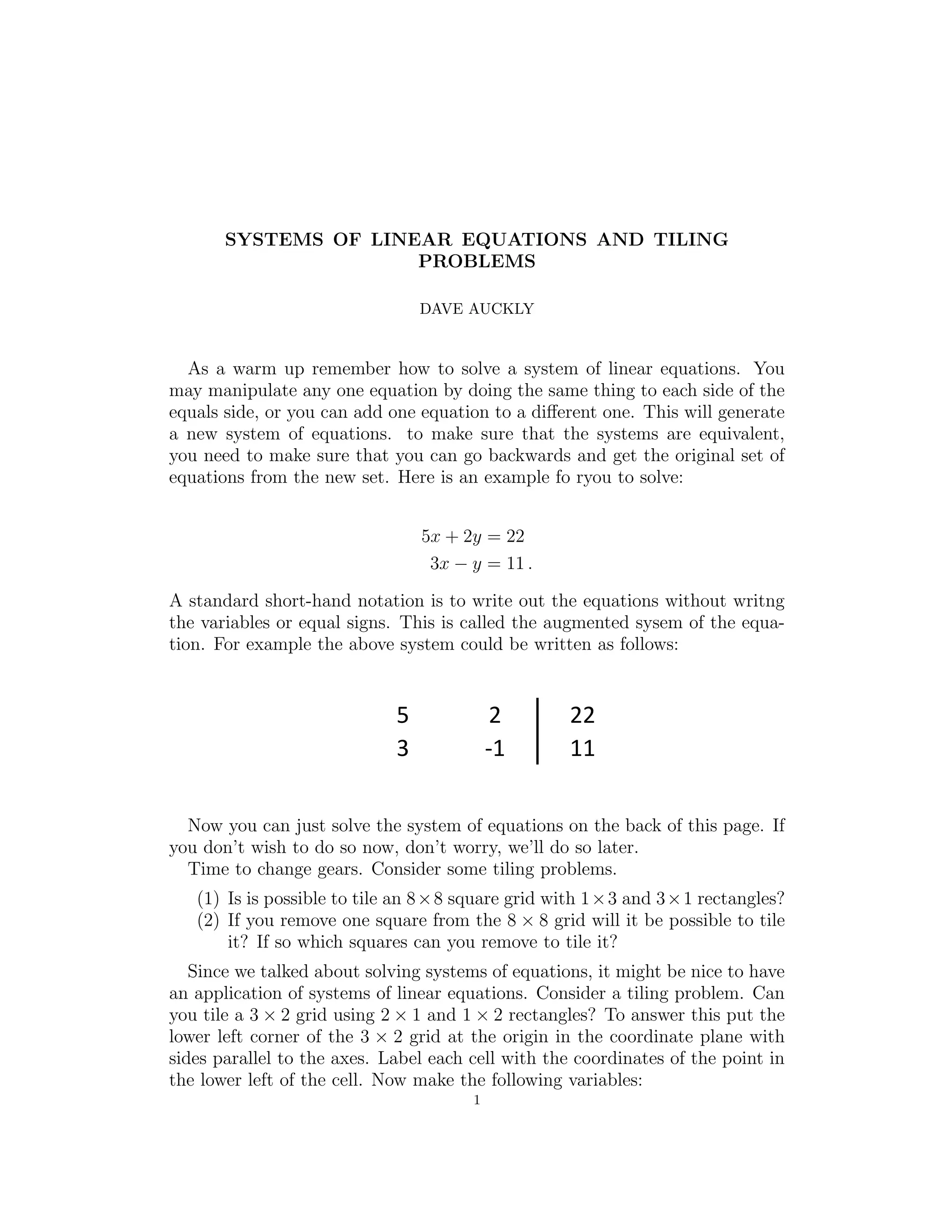 Equations and tilings | PDF