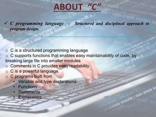 C language ppt | PPTX