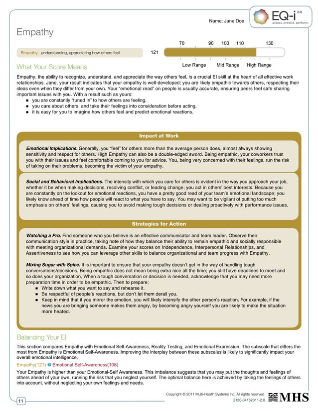 EQ-i Sample Workplace Report | PDF