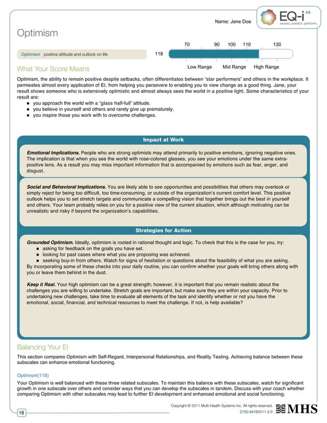EQ-i Sample Workplace Report | PDF