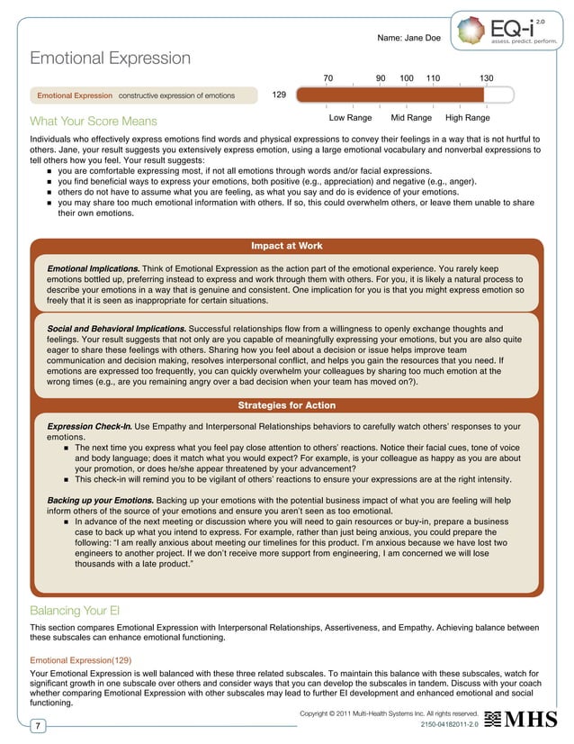 EQ-i Sample Workplace Report | PDF