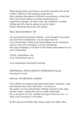 EQ TESTPART 1I did an EQ test and the results reveals that my .docx