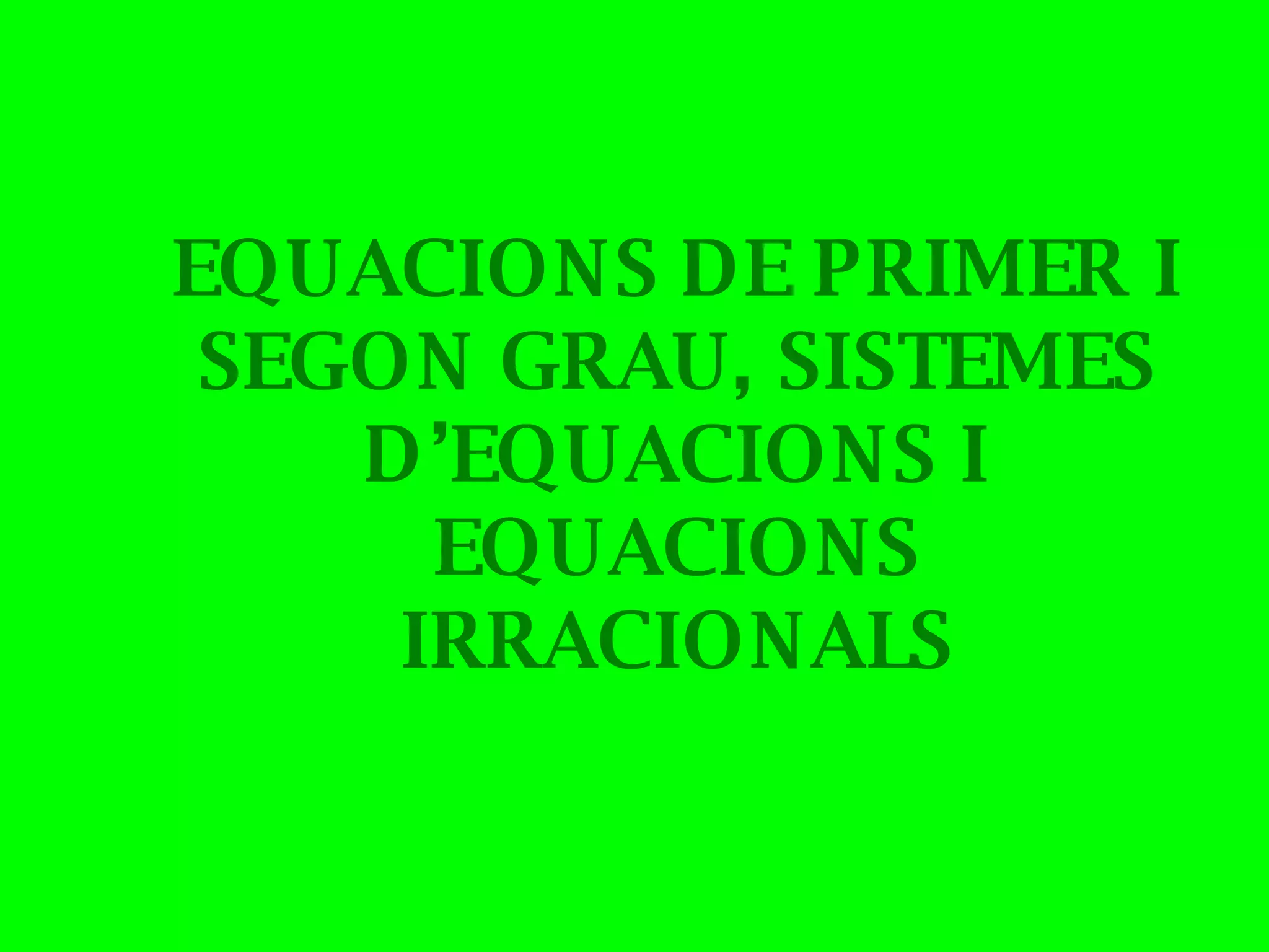 Equacions | PPT
