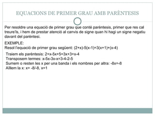 Equacions de primer grau | PPT