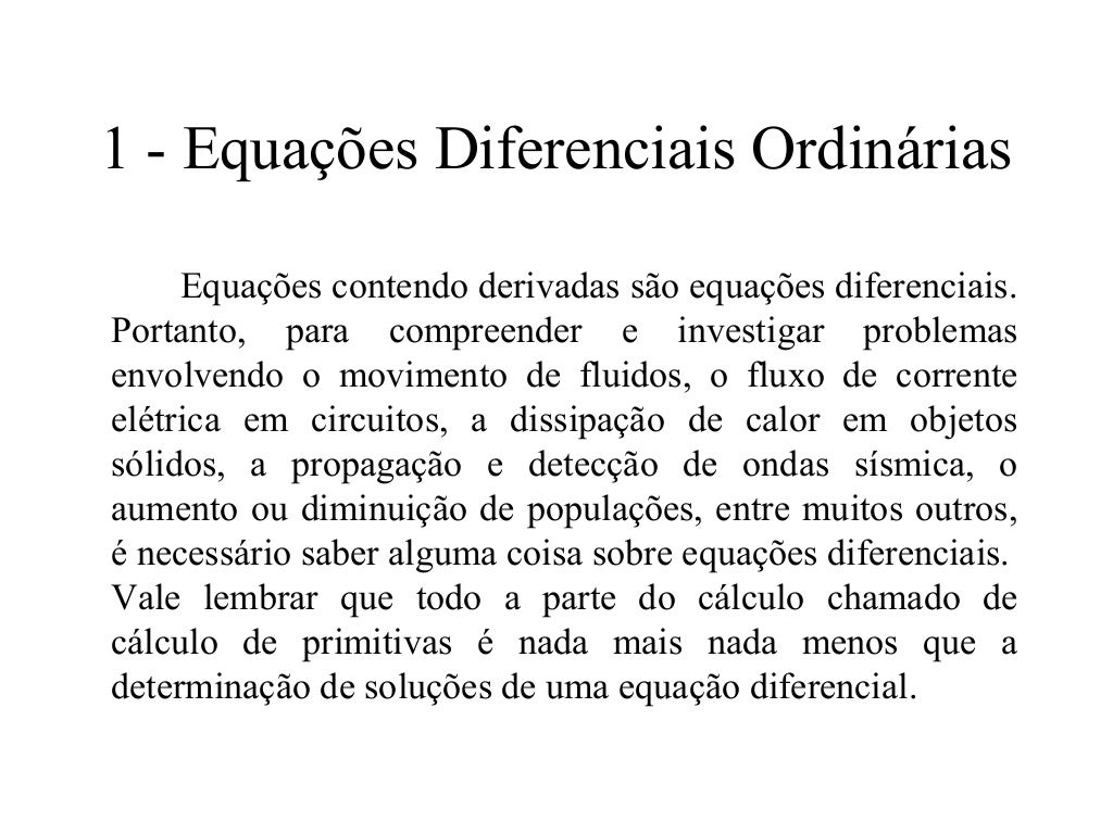 Equações Diferenciais Ordinárias