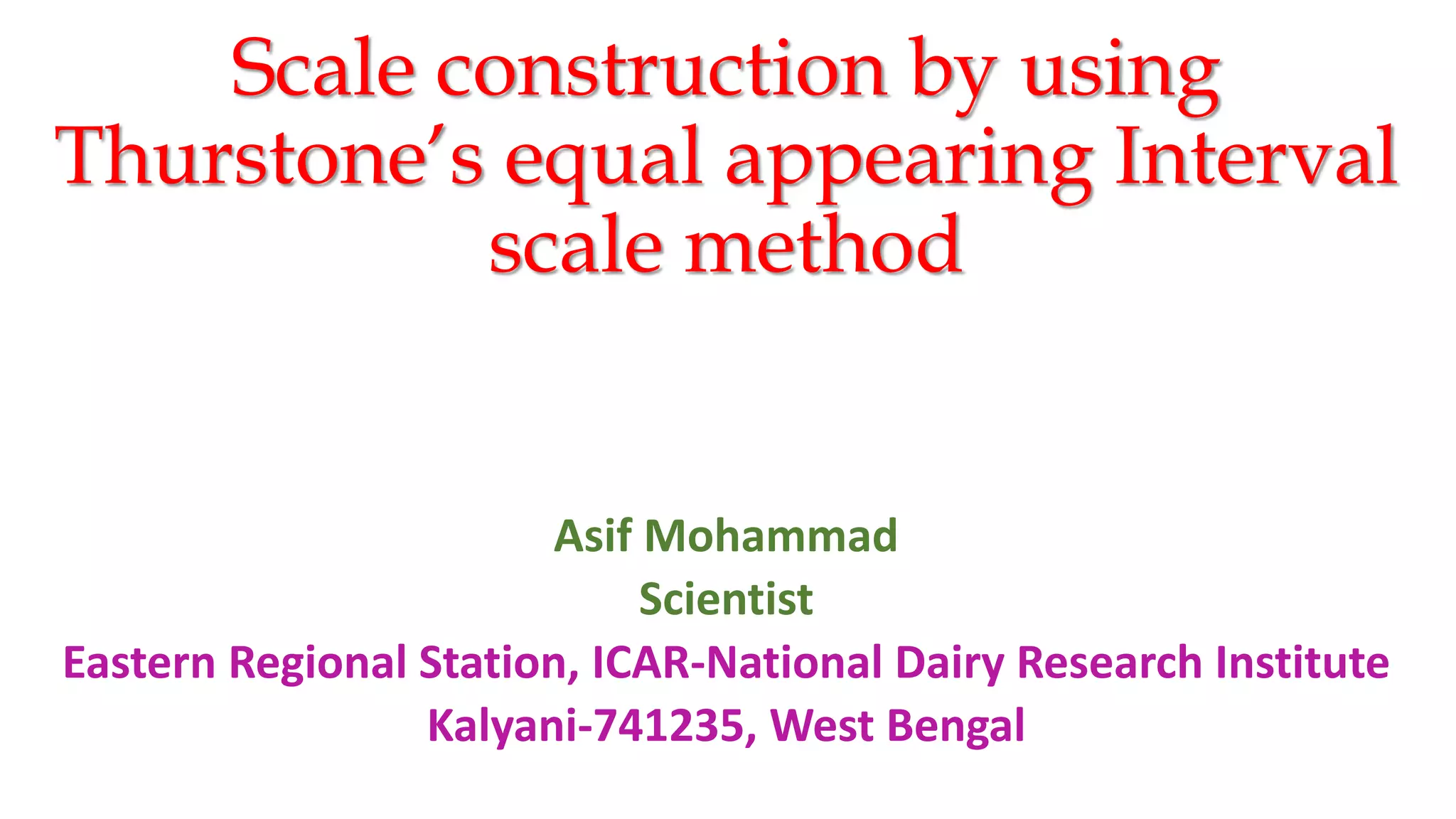 Equal appearing interval scale | PPTX | Science