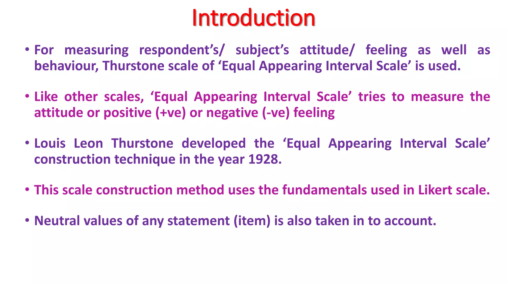 Equal appearing interval scale | PPTX