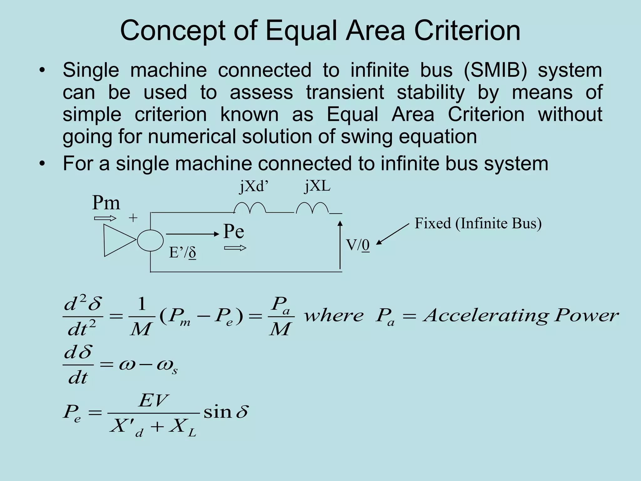 Equal Area Criterion for Transient Stability Studynew.pptx Equal Area Criterion for Transient Stability Studynew.pptx