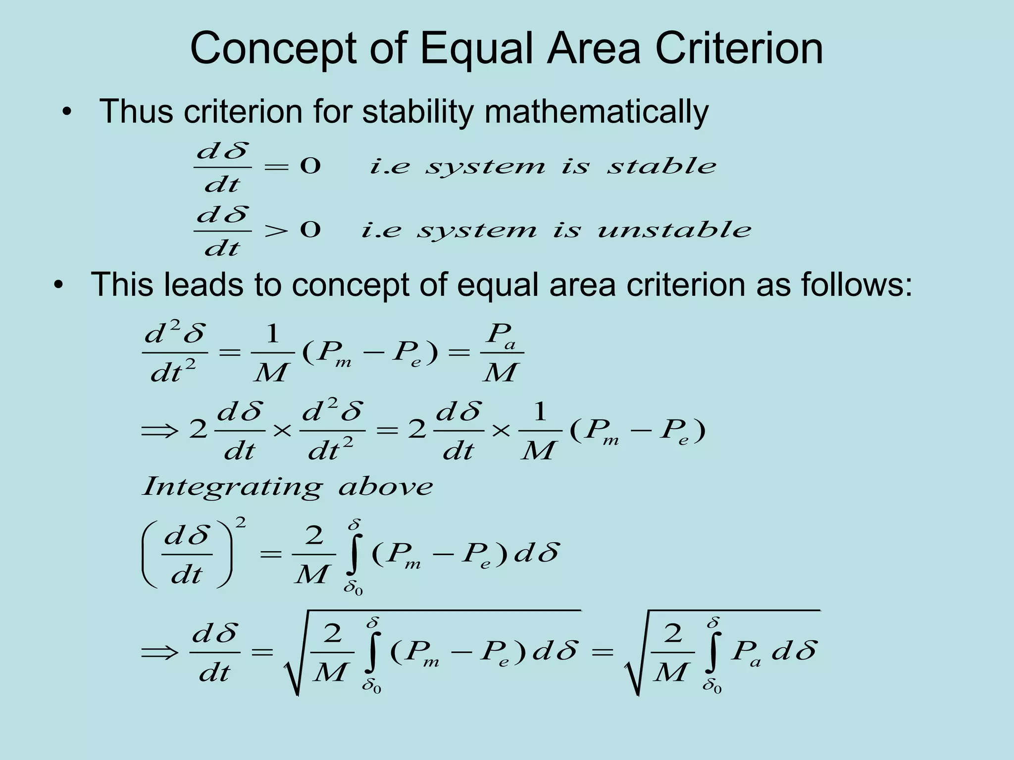 Equal Area Criterion for Transient Stability Studynew.pptx