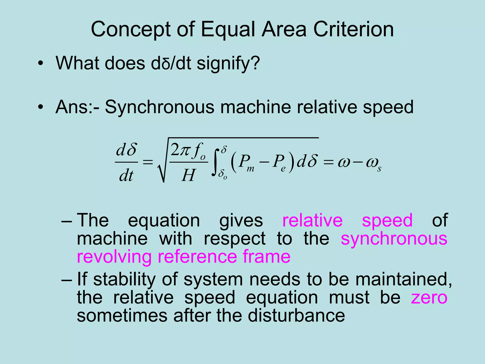 Equal Area Criterion for Transient Stability Studynew.pptx