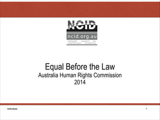 Equal before the law - HRC Report | PPT