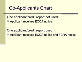 Equal Credit Opportunity Act | PPT | Business Accounting & Finance ...