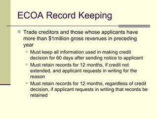 Equal Credit Opportunity Act | PPT