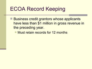 Equal Credit Opportunity Act | PPT