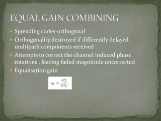 Equal gain combining and orthogonality restoring combining | PPTX | Digital Audio | Computer ...