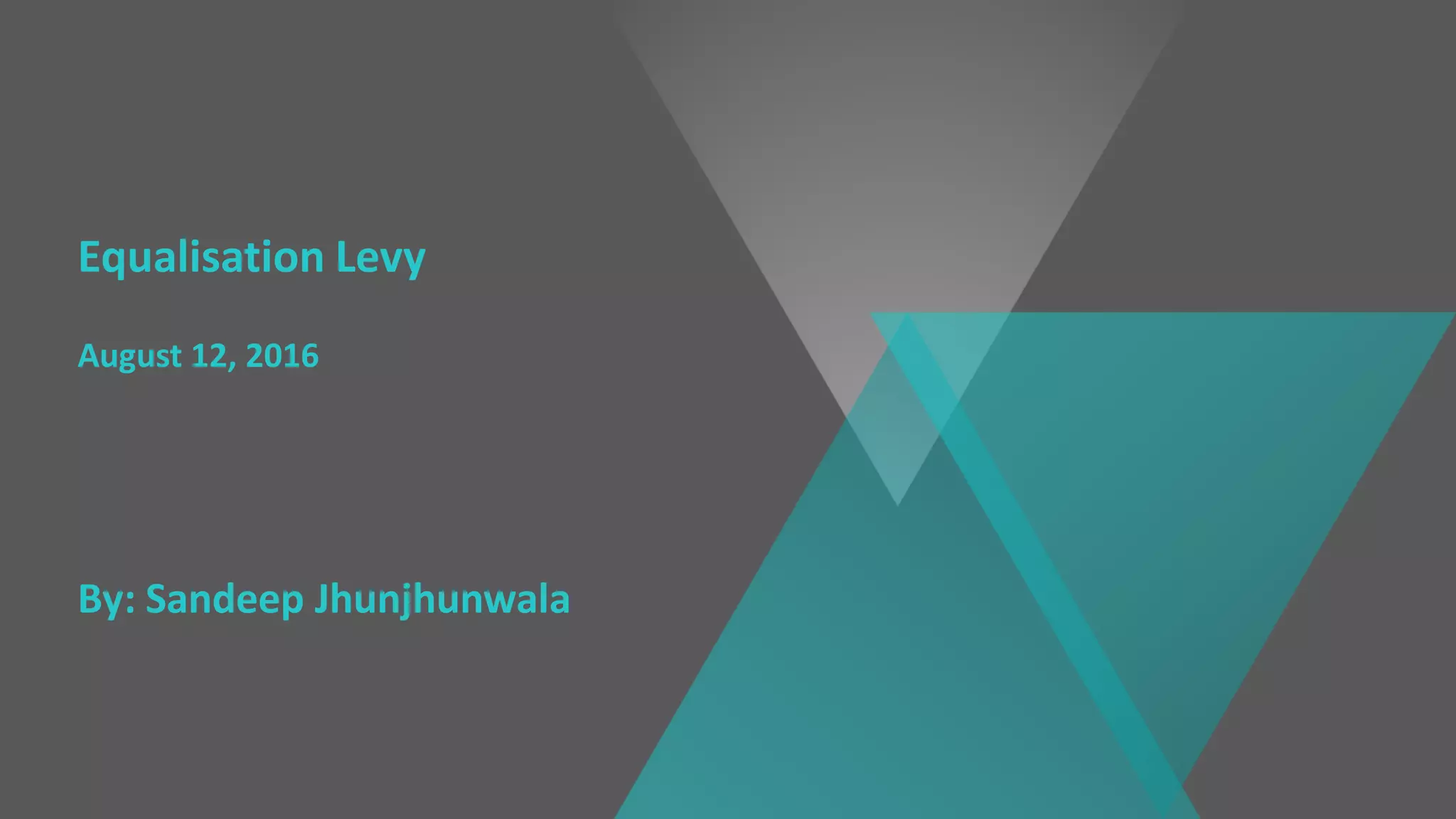 Equalisation Levy - Sandeep Jhunjhunwala | PDF