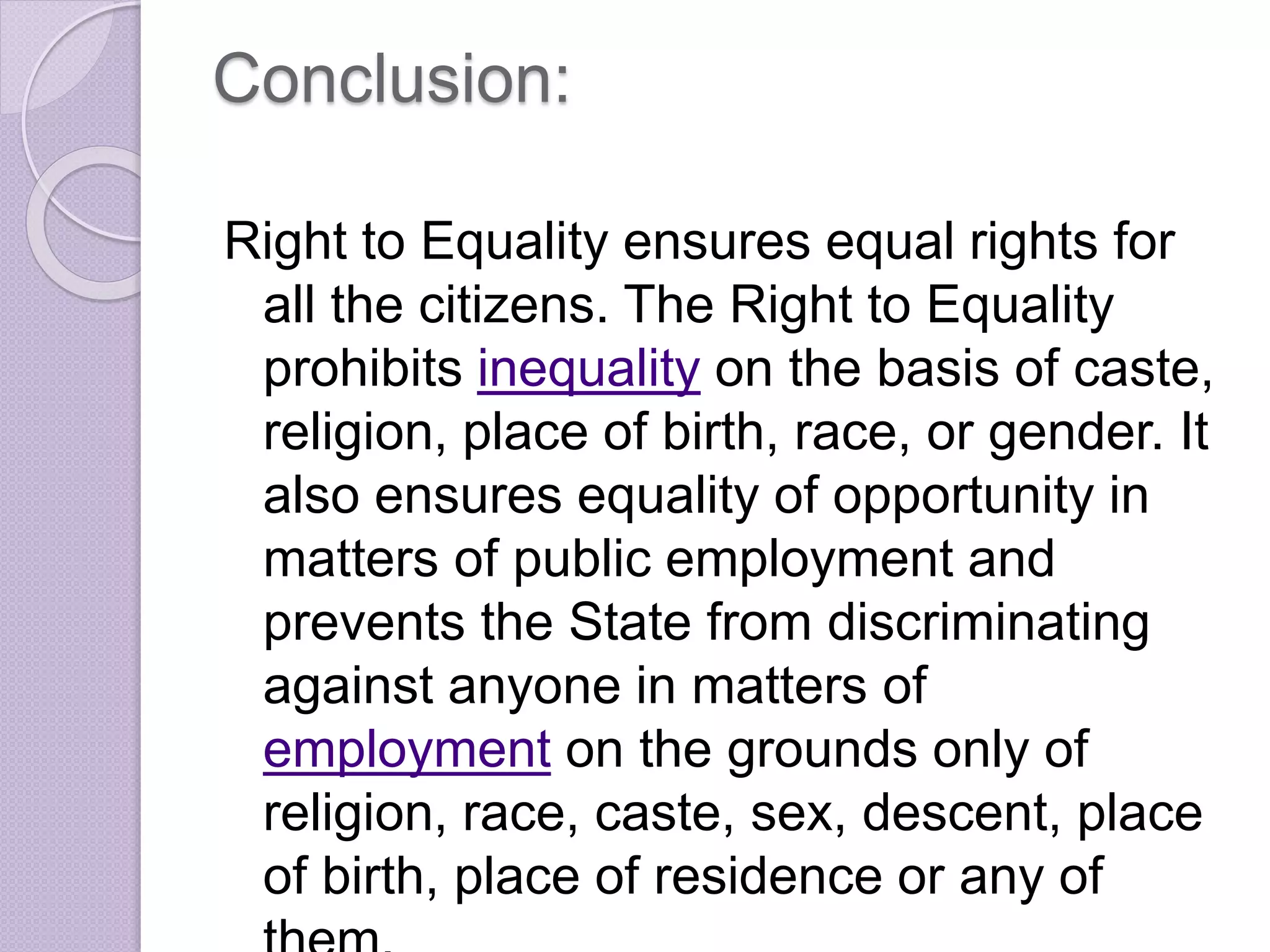 Rights to equality | PPTX