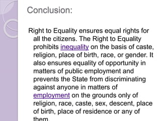 Rights to equality | PPTX