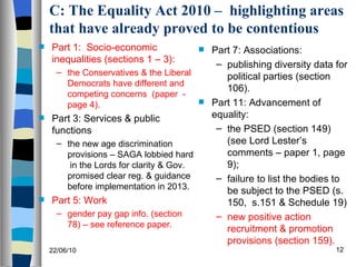 Equality Act 2010 Presentation | PPT