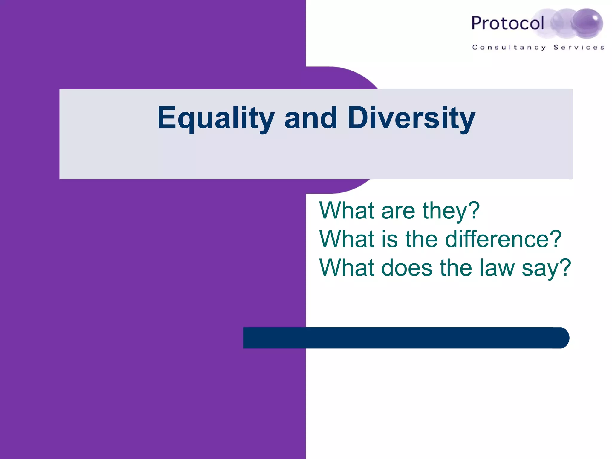 Equality and Diversity Presentation | PPT