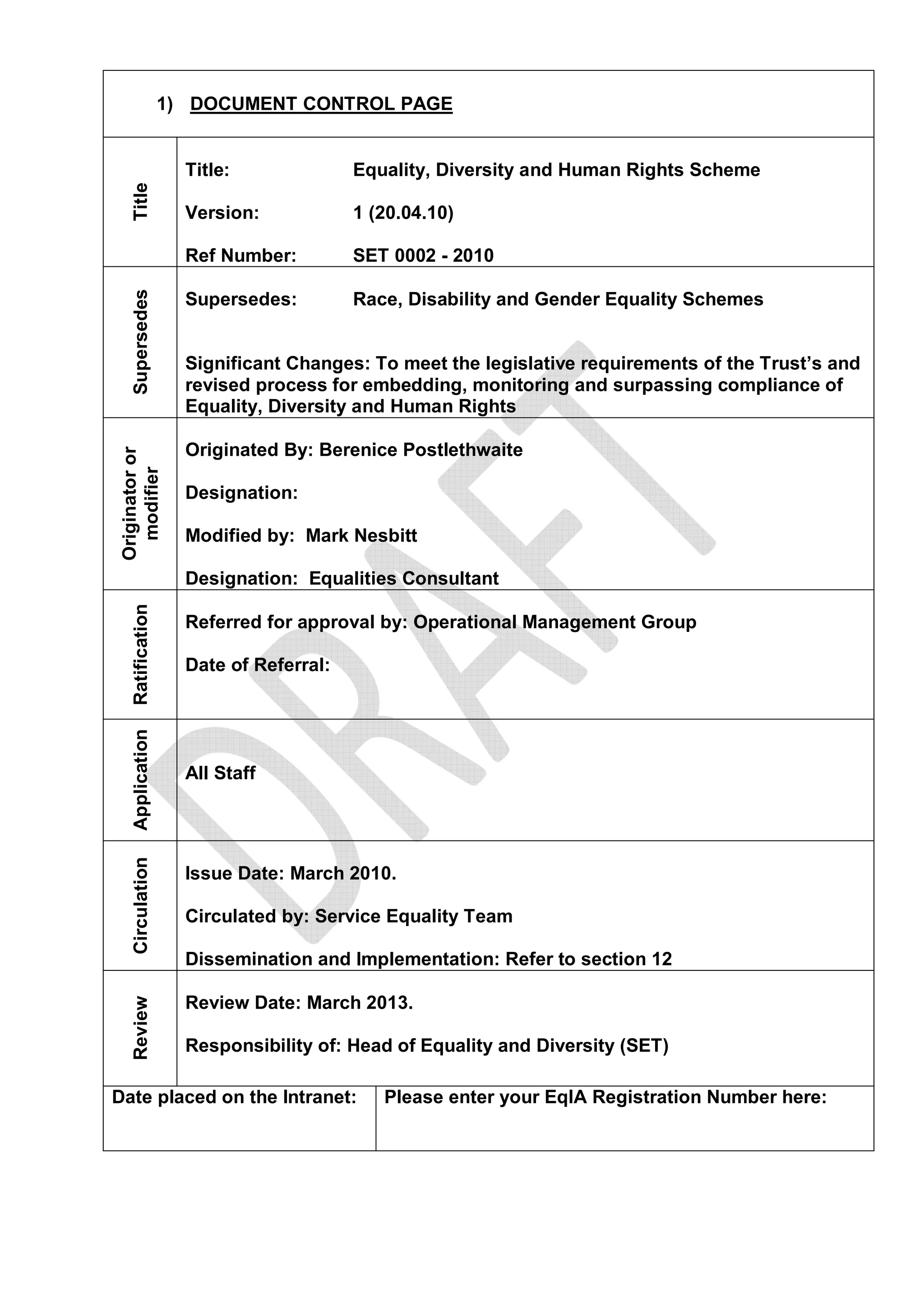 Equality diversity and human rights scheme | PDF