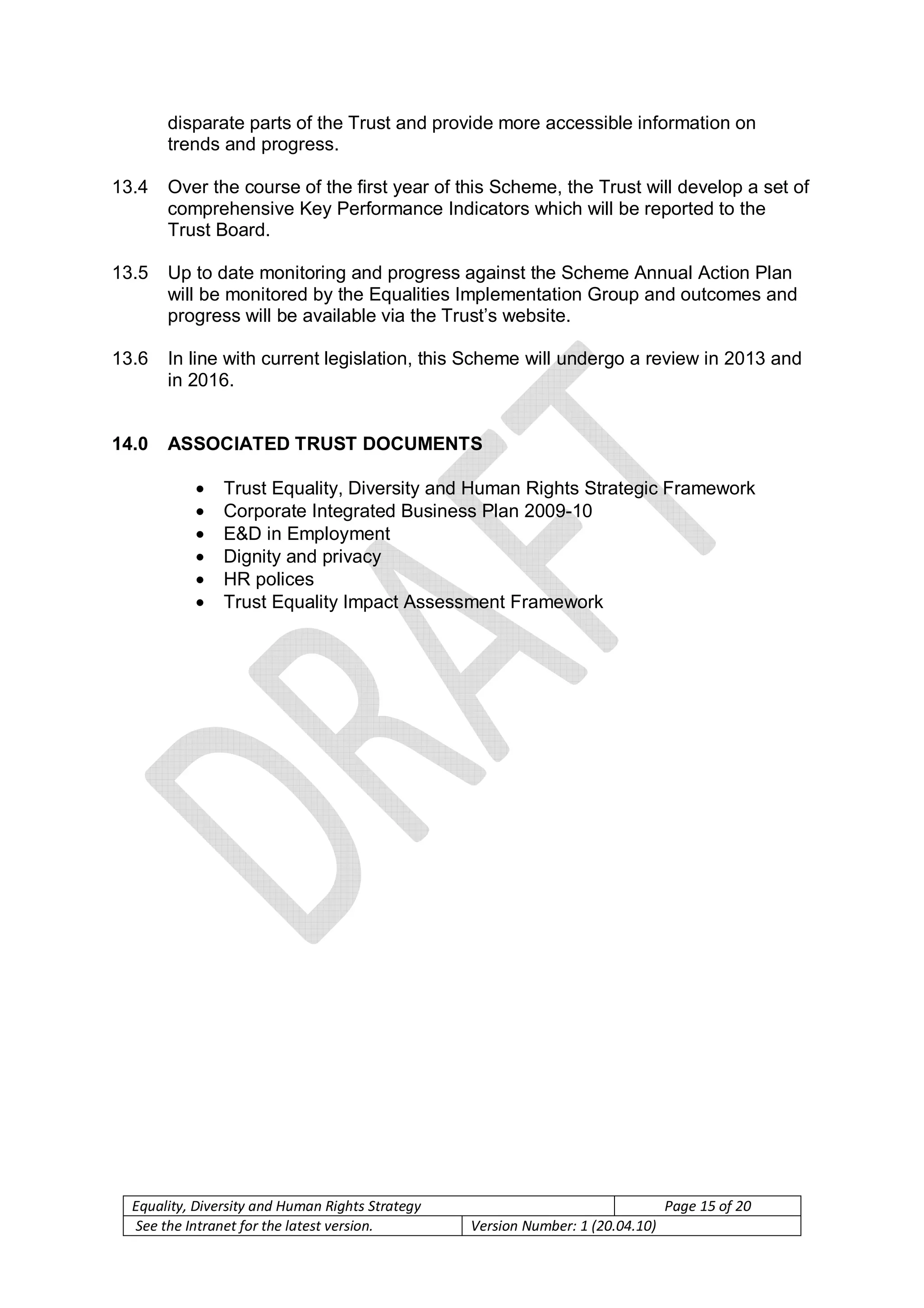 Equality diversity and human rights scheme | PDF