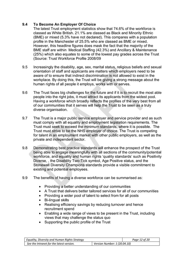 Equality diversity and human rights scheme | PDF